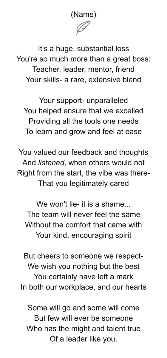 Bosses Day Poems Sweet