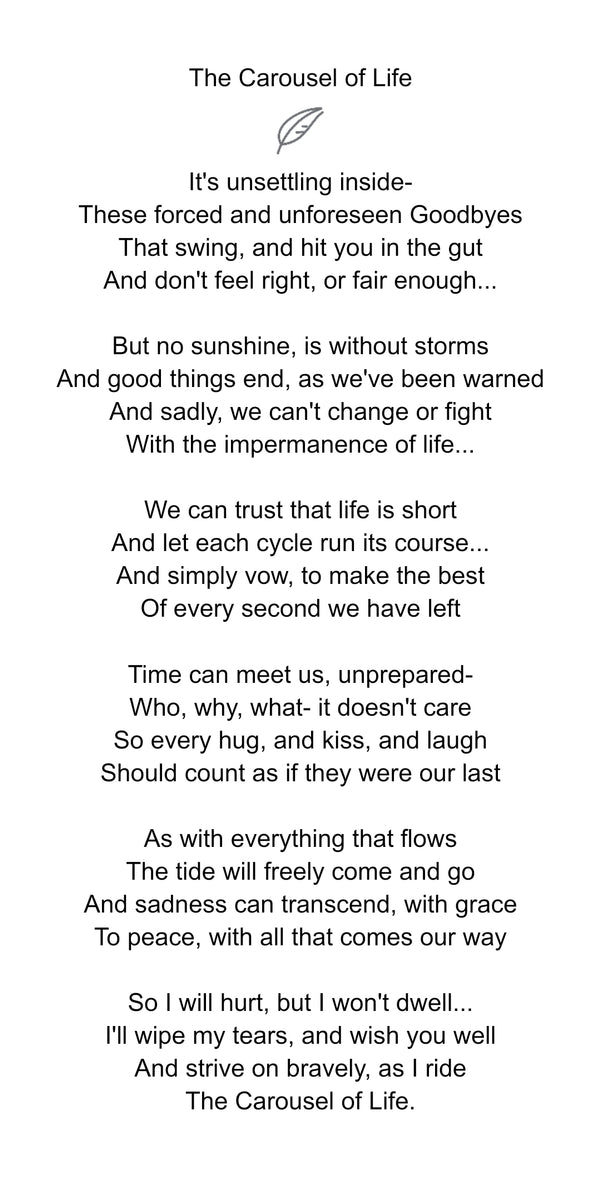 The Carousel of Life - Bittersweet goodbye poem – The Sparkling Mud